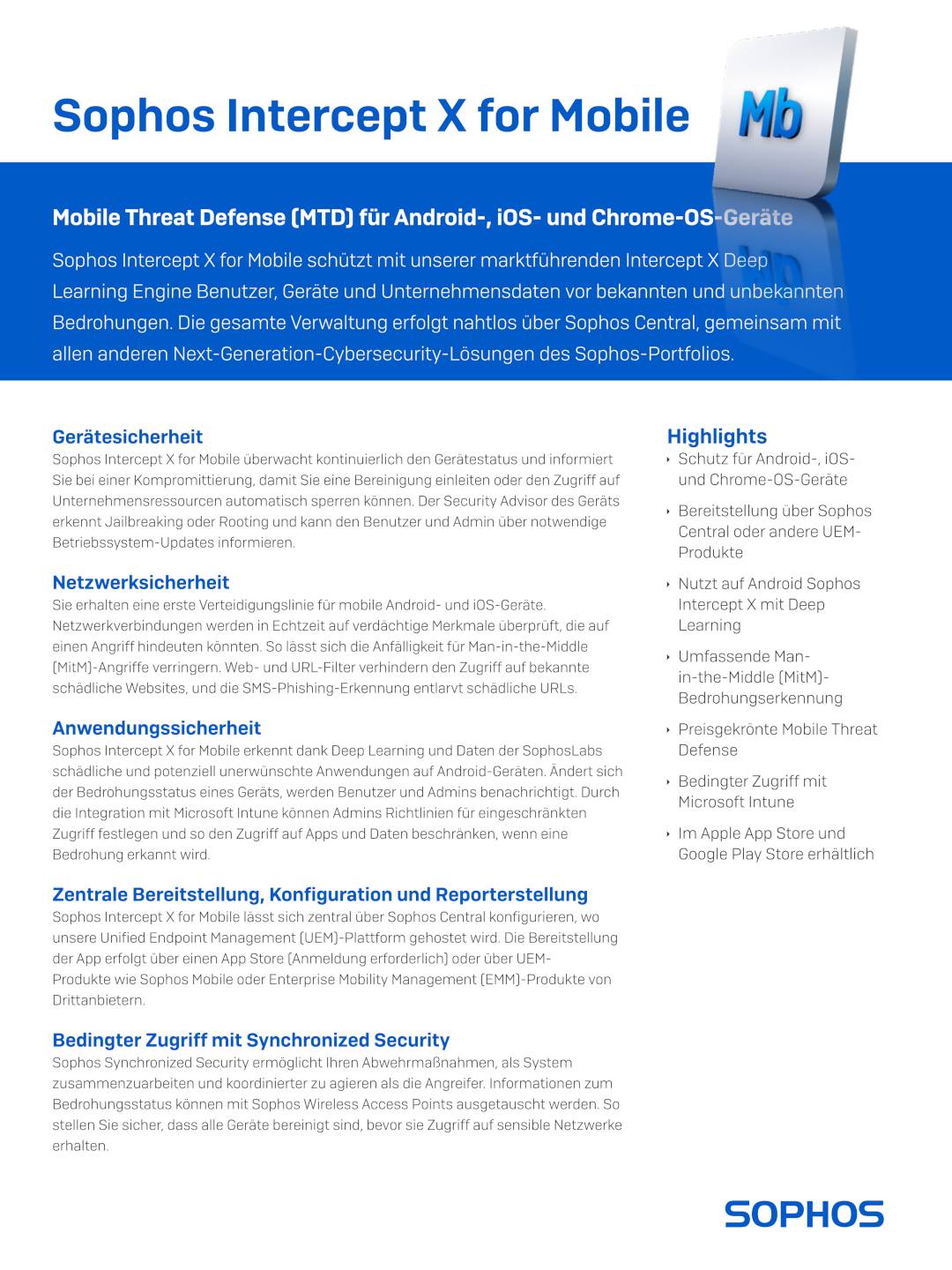 Sophos Intercept X for Mobile Datasheet - Syscovery Solve & Serve